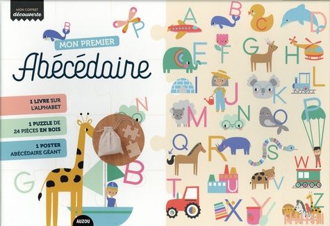 Mon premier Abécédaire - Avec 1 puzzle de 24 pièces en bois, 1 poster ...